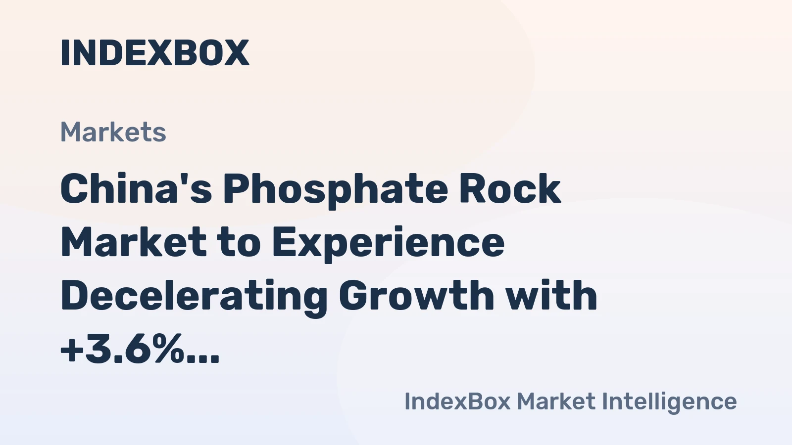 China's Phosphate Rock Market to Experience Decelerating Growth with +3.6% CAGR from 2024-2035