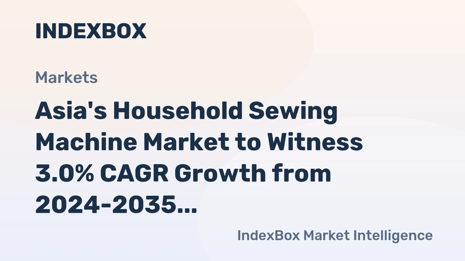 Asia's Household Sewing Machine Market to Witness 3.0% CAGR Growth from 2024-2035, Reaching 11M Units