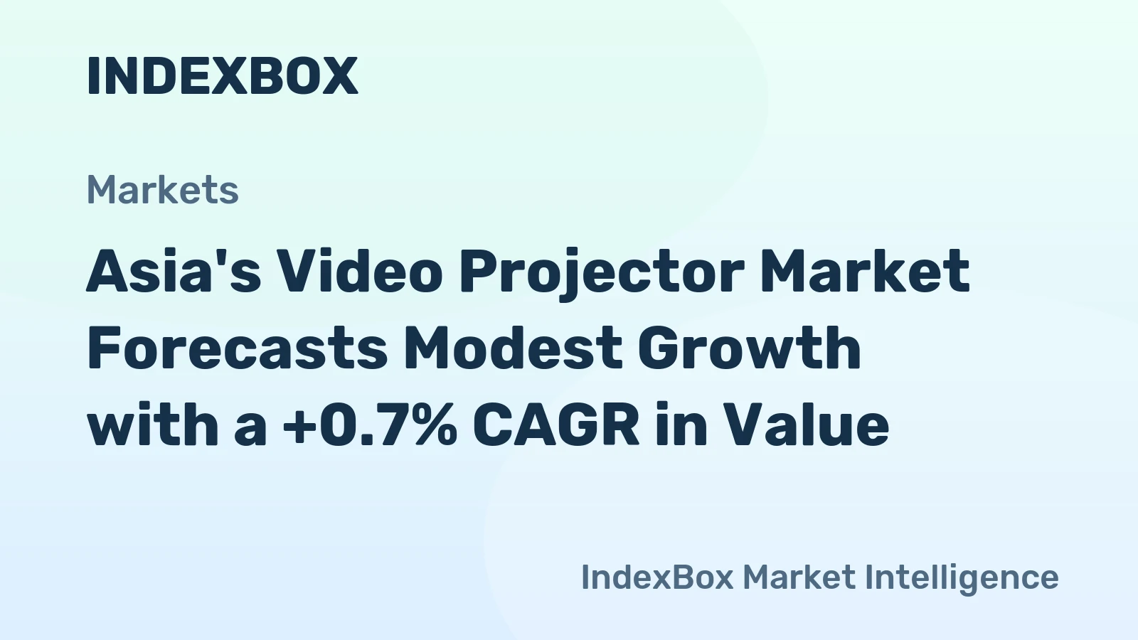 Asia's Video Projector Market Forecasts Modest Growth with a +0.7% CAGR in Value