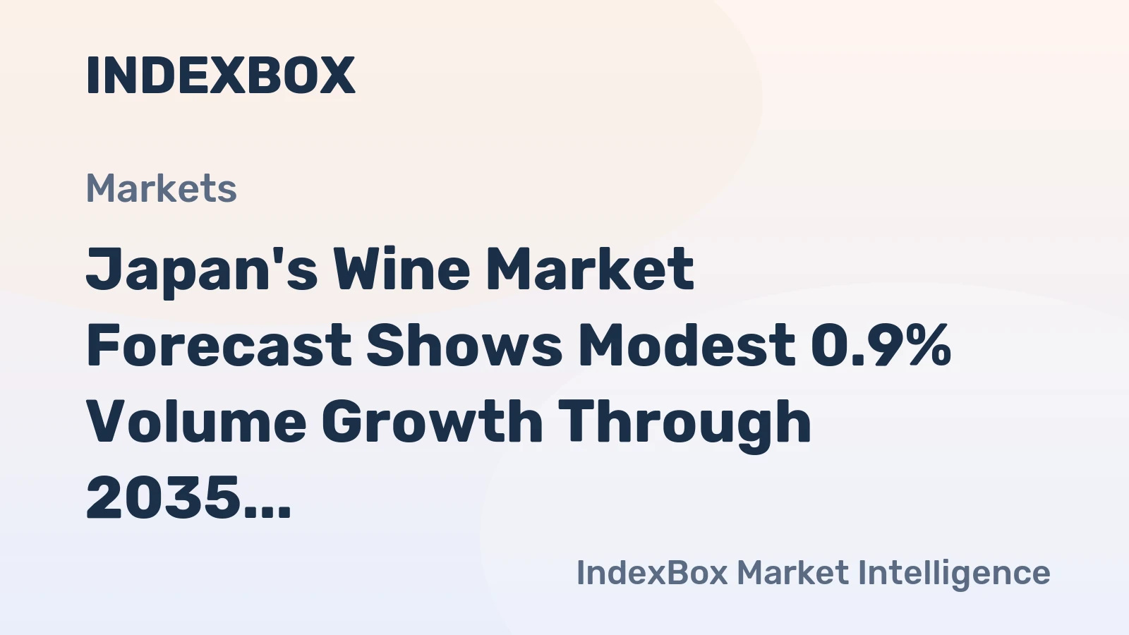 Japan's Wine Market Forecast Shows Modest 0.9% Volume Growth Through 2035