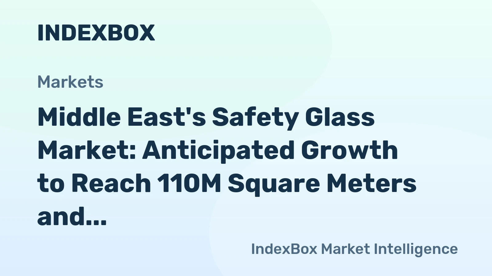 Middle East's Safety Glass Market: Anticipated Growth to Reach 110M Square Meters and $3.1B by 2035