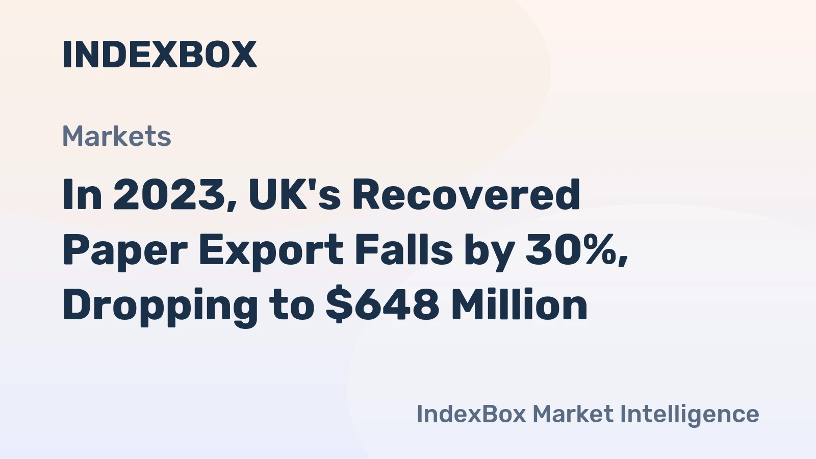 In 2023, UK's Recovered Paper Export Falls by 30%, Dropping to $648 Million