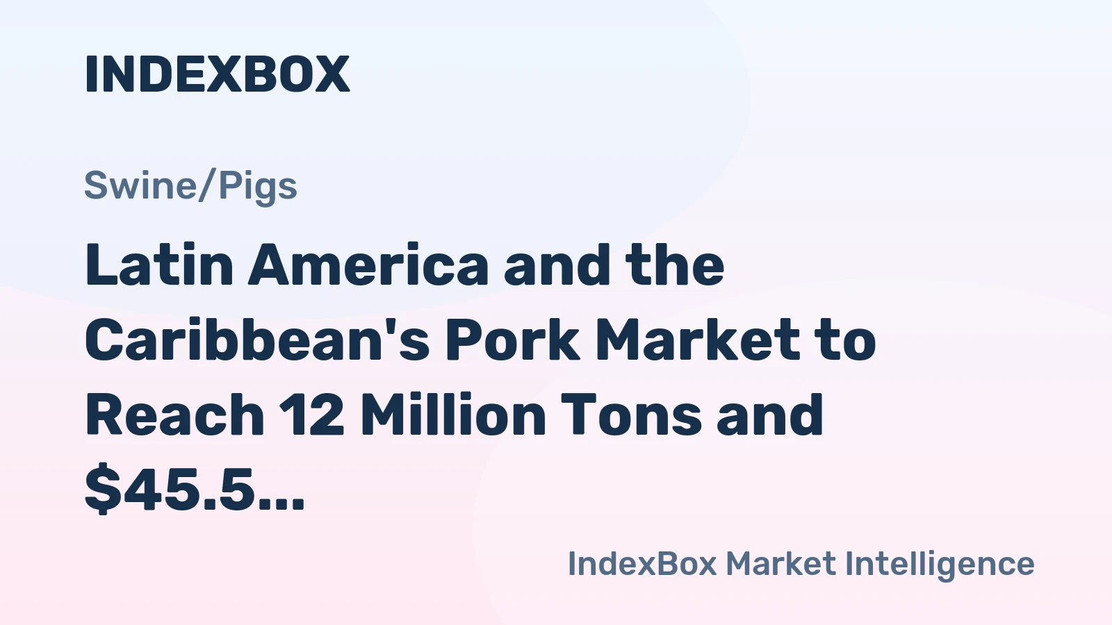 Latin America and the Caribbean's Pork Market to Reach 12 Million Tons and $45.5 Billion by 2035