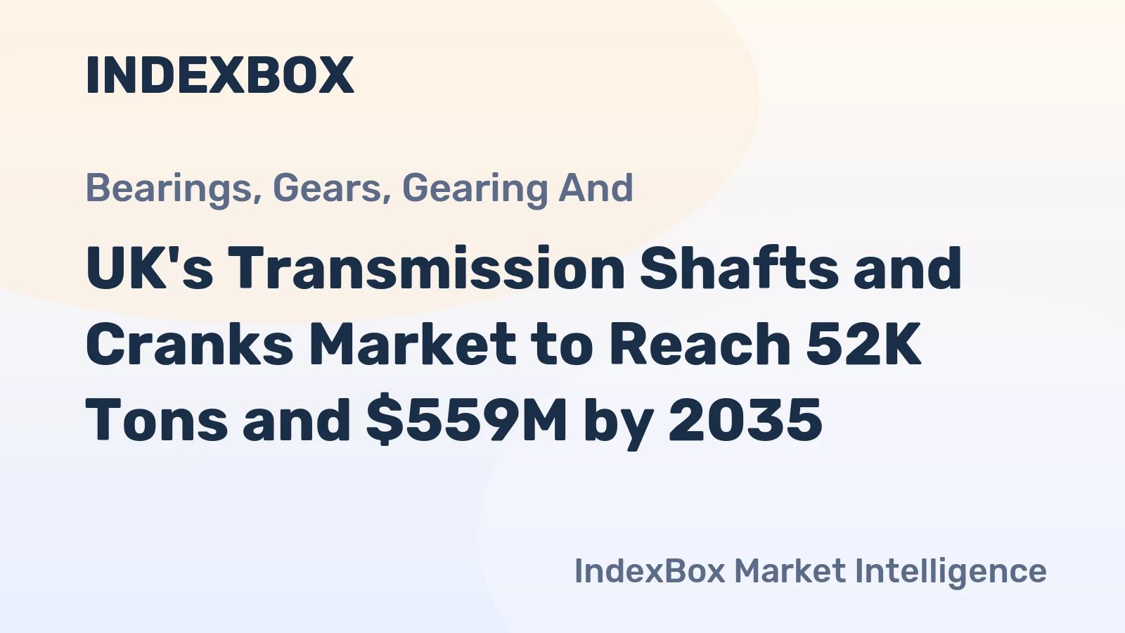 UK's Transmission Shafts and Cranks Market to Reach 52K Tons and $559M by 2035