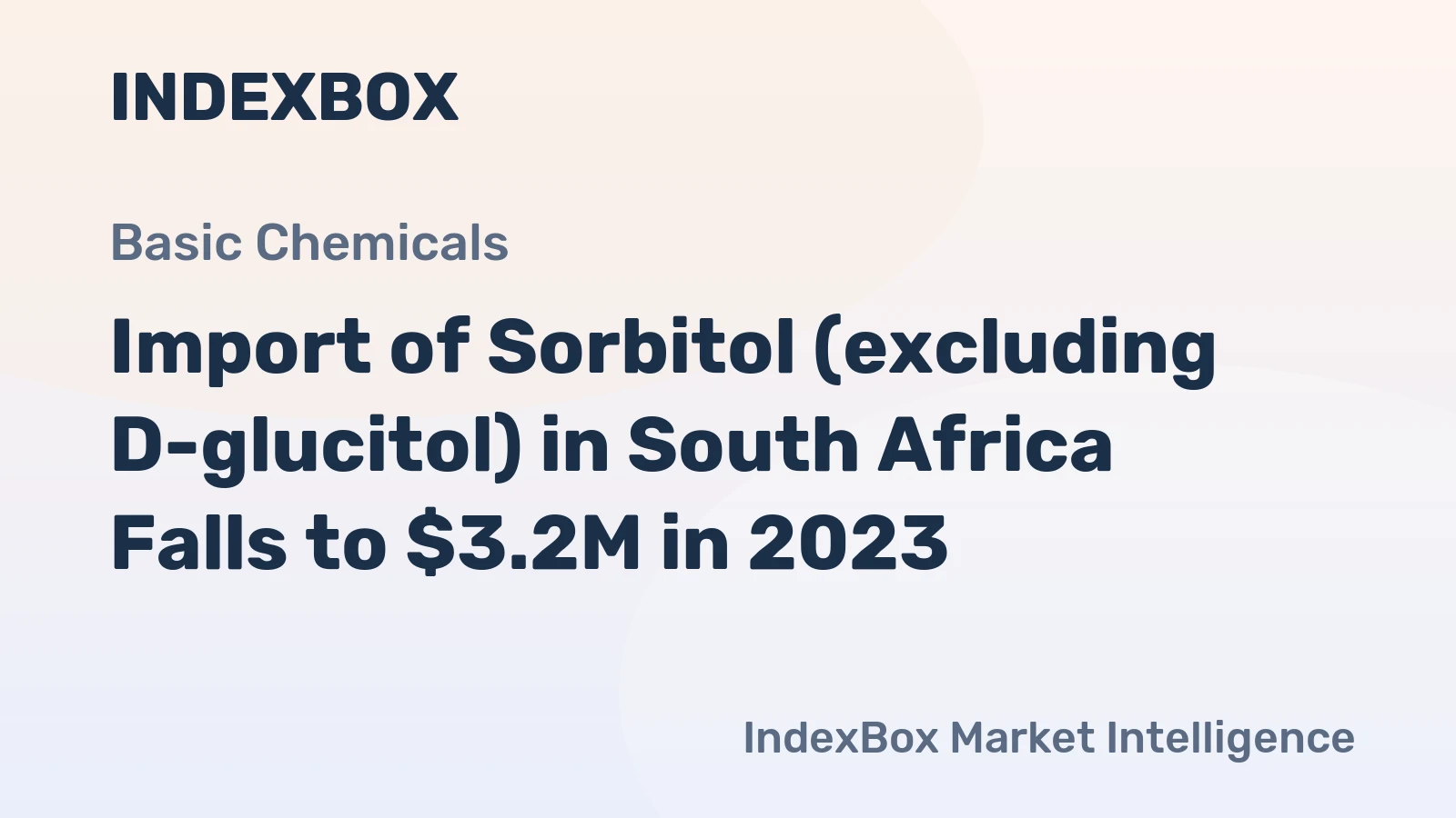 Import of Sorbitol (excluding D-glucitol) in South Africa Falls to $3.2M in 2023