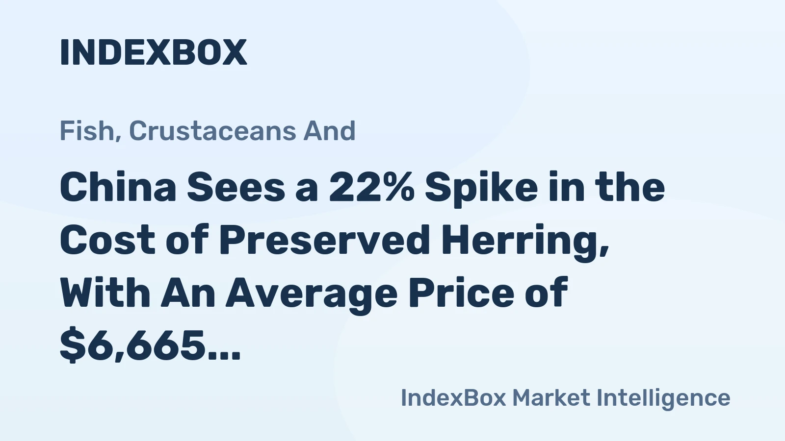 China Sees a 22% Spike in the Cost of Preserved Herring, With An Average Price of $6,665 per Ton.