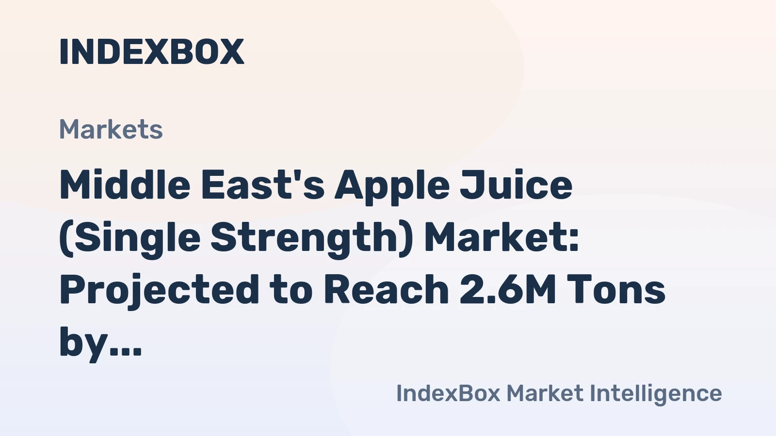 Middle East's Apple Juice (Single Strength) Market: Projected to Reach 2.6M Tons by 2035, Valued at $2.4B
