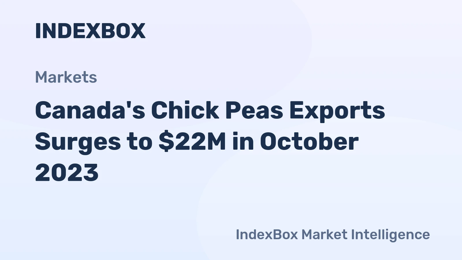 Canada's Chick Peas Exports Surges to $22M in October 2023
