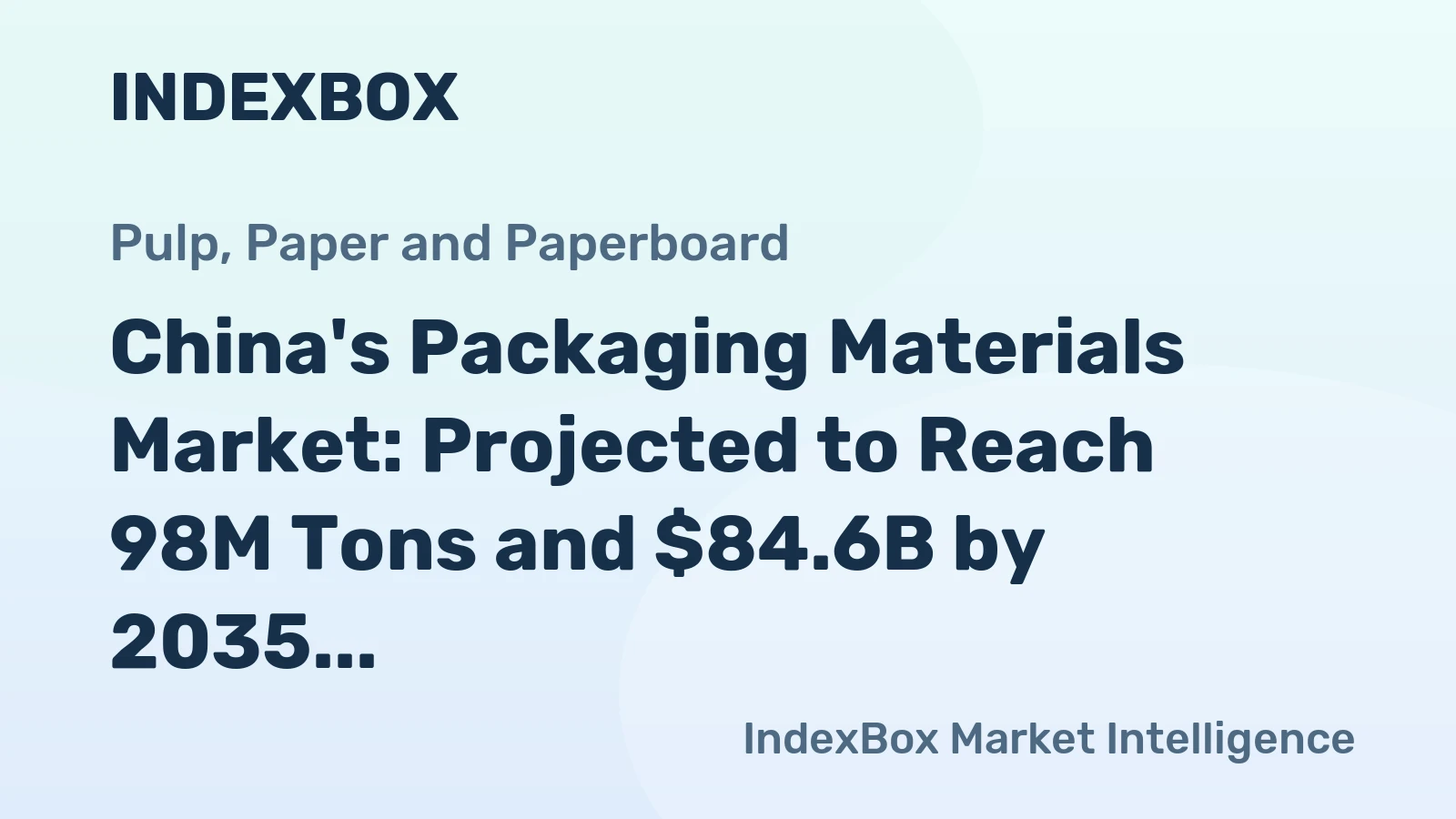 China's Packaging Materials Market: Projected to Reach 98M Tons and $84.6B by 2035