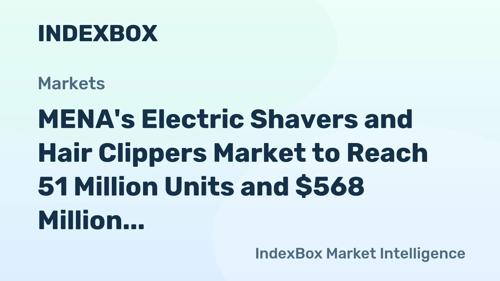MENA's Electric Shavers and Hair Clippers Market to Reach 51 Million Units and $568 Million by 2035