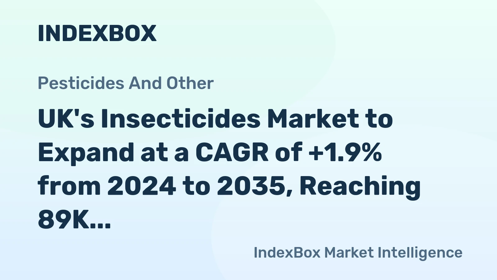 UK's Insecticides Market to Expand at a CAGR of +1.9% from 2024 to 2035, Reaching 89K tons