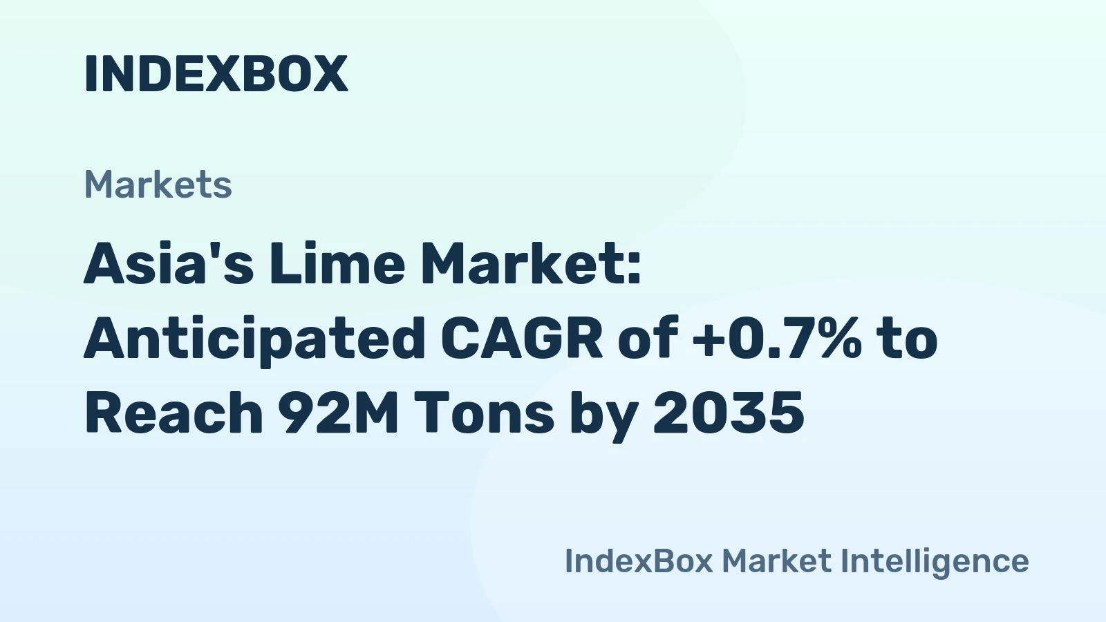 Asia's Lime Market: Anticipated CAGR of +0.7% to Reach 92M Tons by 2035