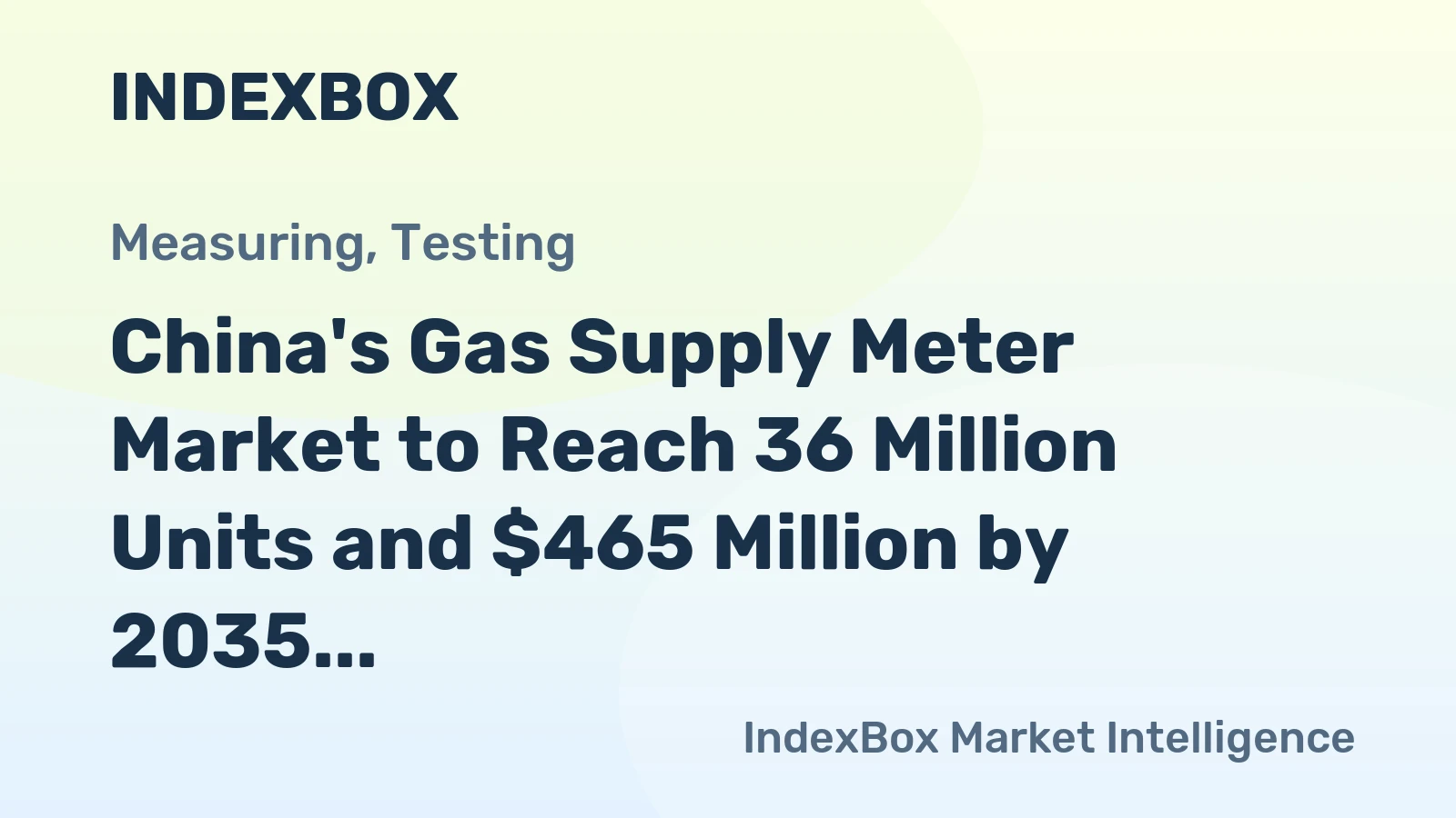 China's Gas Supply Meter Market to Reach 36 Million Units and $465 Million by 2035