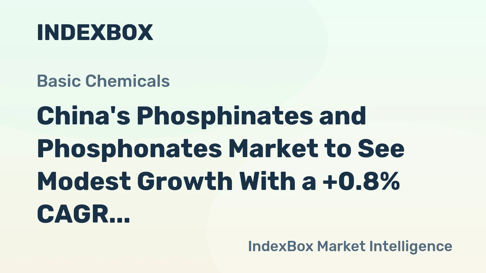 China's Phosphinates and Phosphonates Market to See Modest Growth With a +0.8% CAGR Through 2035