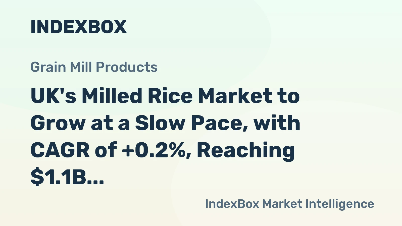 UK's Milled Rice Market to Grow at a Slow Pace, with CAGR of +0.2%, Reaching $1.1B by 2035