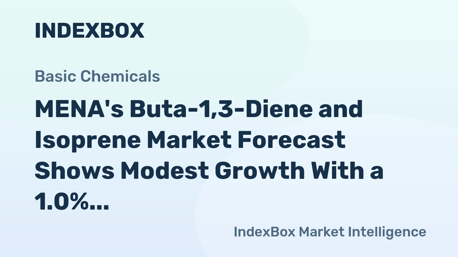 MENA's Buta-1,3-Diene and Isoprene Market Forecast Shows Modest Growth With a 1.0% CAGR in Value