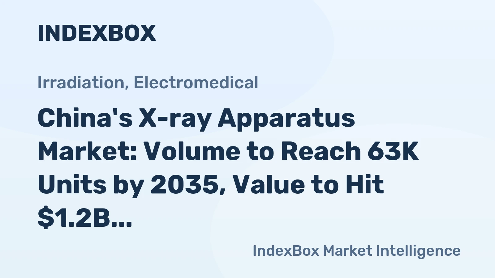 China's X-ray Apparatus Market: Volume to Reach 63K Units by 2035, Value to Hit $1.2B