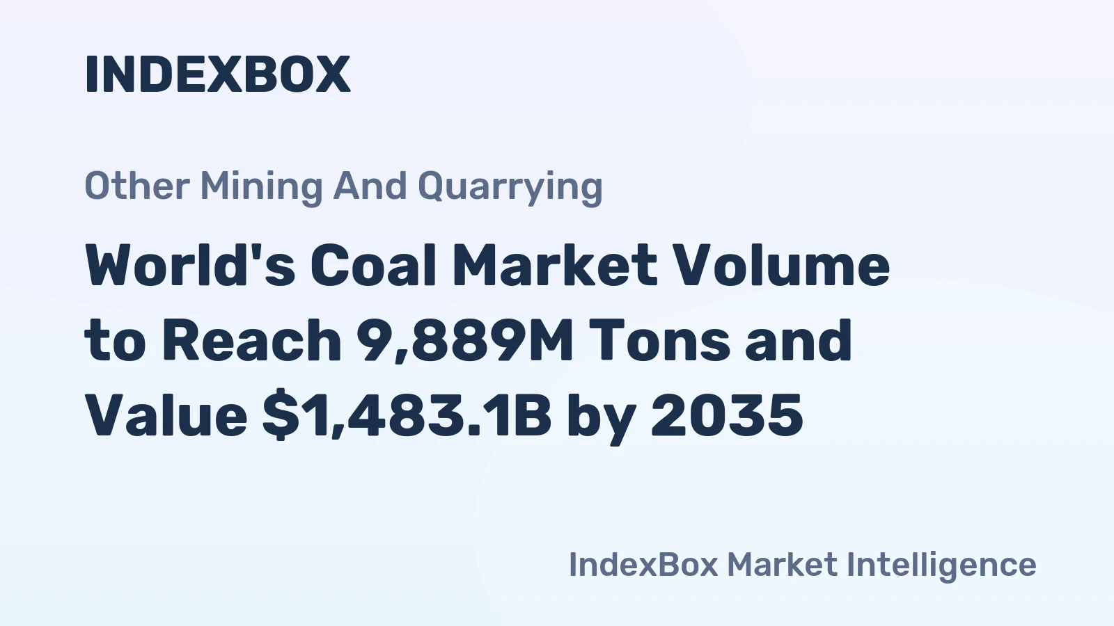 World's Coal Market Volume to Reach 9,889M Tons and Value $1,483.1B by 2035