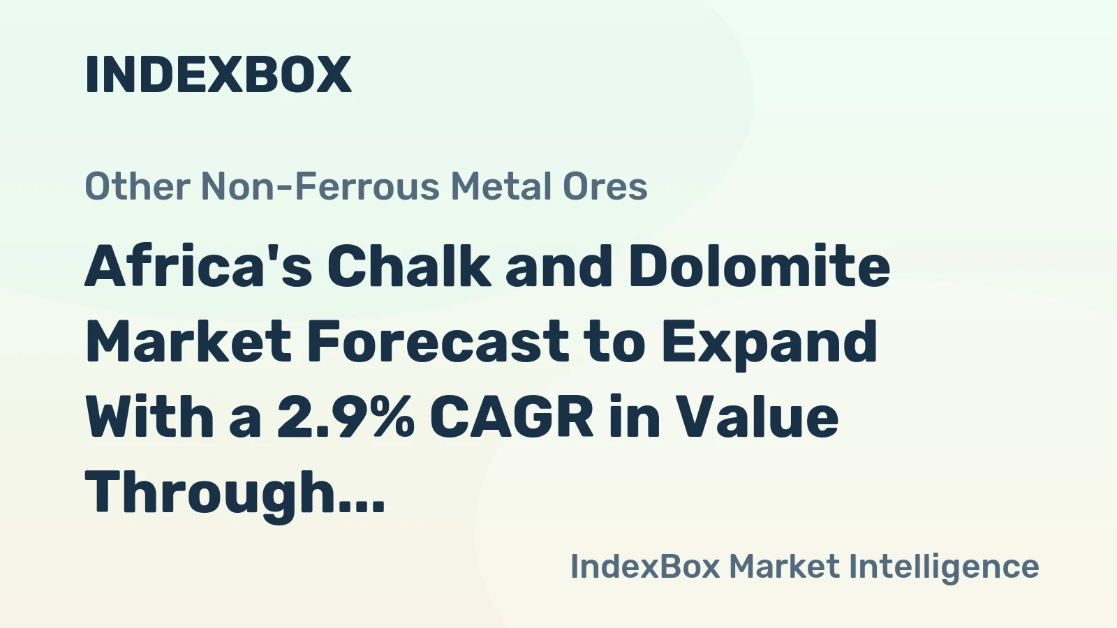 Africa's Chalk and Dolomite Market Forecast to Expand With a 2.9% CAGR in Value Through 2035