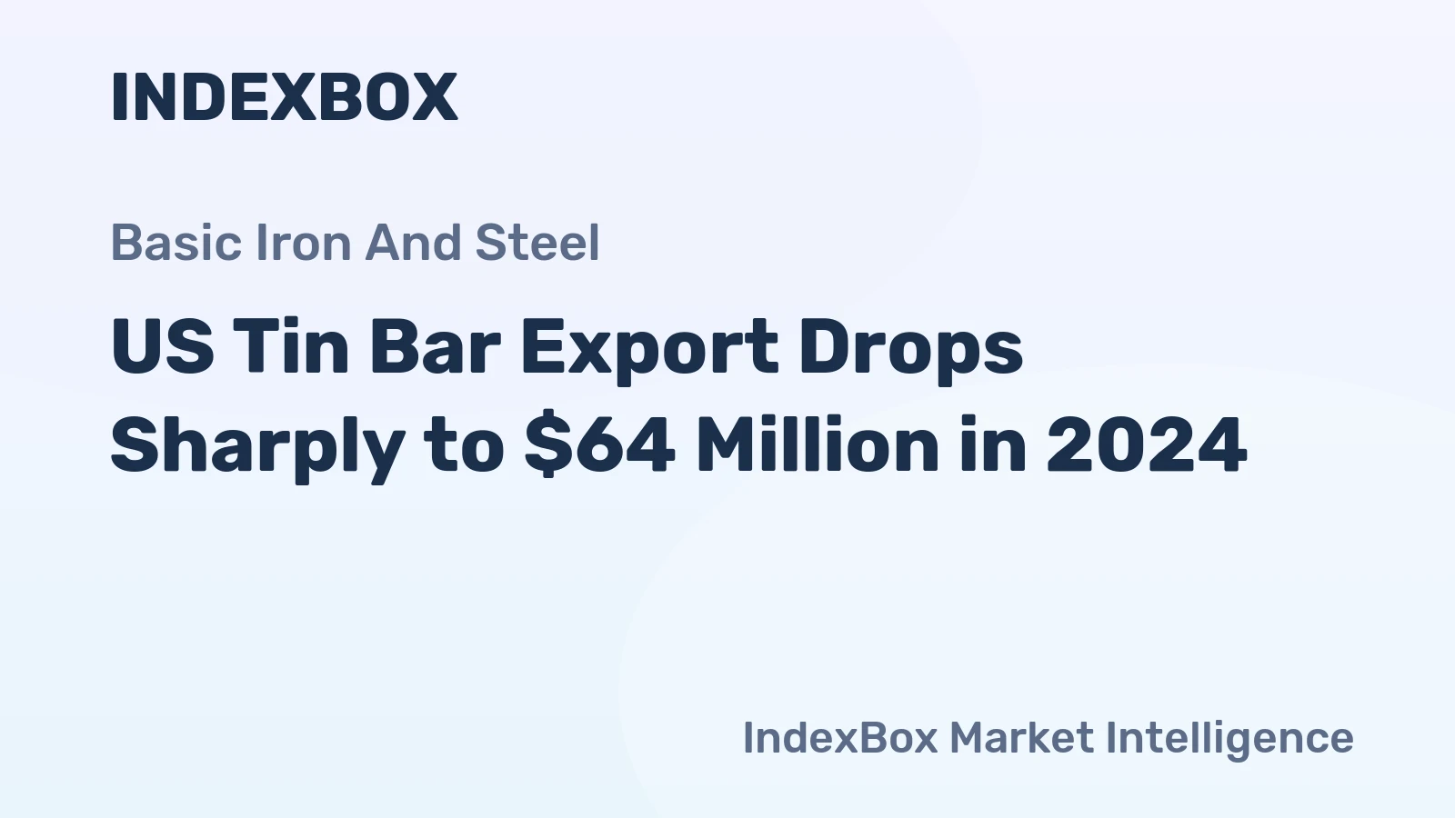 US Tin Bar Export Drops Sharply to $64 Million in 2024