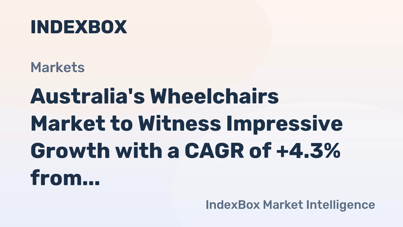Australia's Wheelchairs Market to Witness Impressive Growth with a CAGR of +4.3% from 2024 to 2035