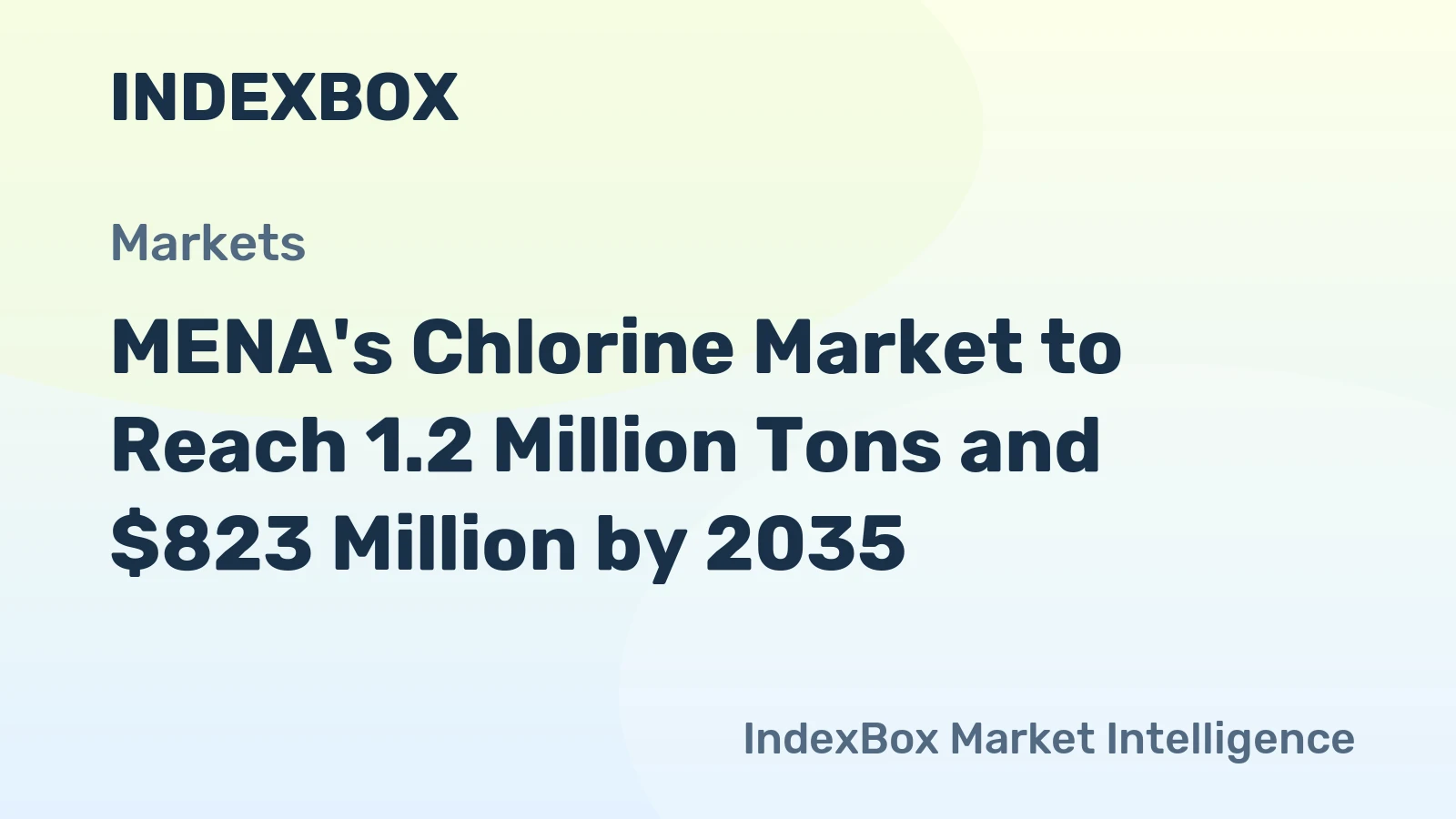 MENA's Chlorine Market to Reach 1.2 Million Tons and $823 Million by 2035