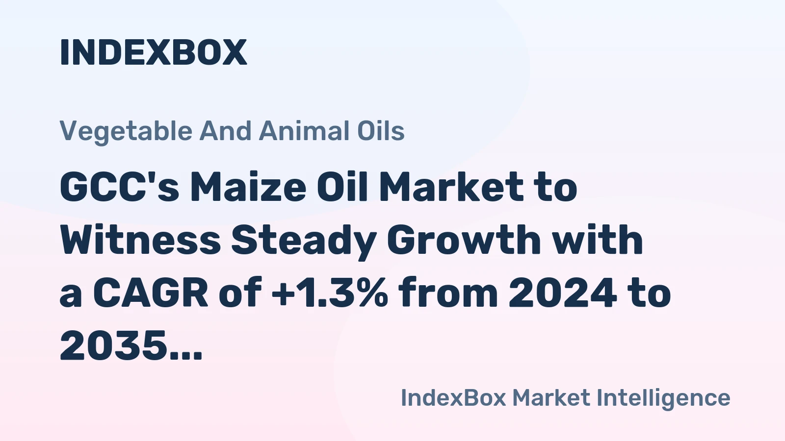 GCC's Maize Oil Market to Witness Steady Growth with a CAGR of +1.3% from 2024 to 2035
