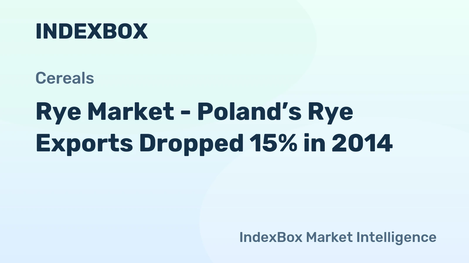 Rye Market - Poland’s Rye Exports Dropped 15% in 2014