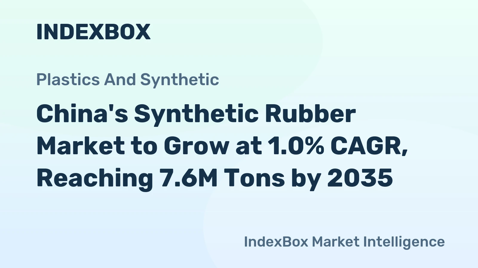 China's Synthetic Rubber Market to Grow at 1.0% CAGR, Reaching 7.6M Tons by 2035