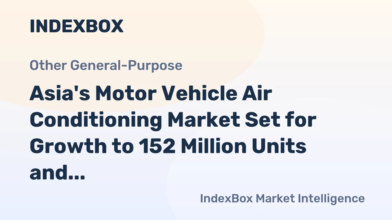 Asia's Motor Vehicle Air Conditioning Market Set for Growth to 152 Million Units and $20 Billion