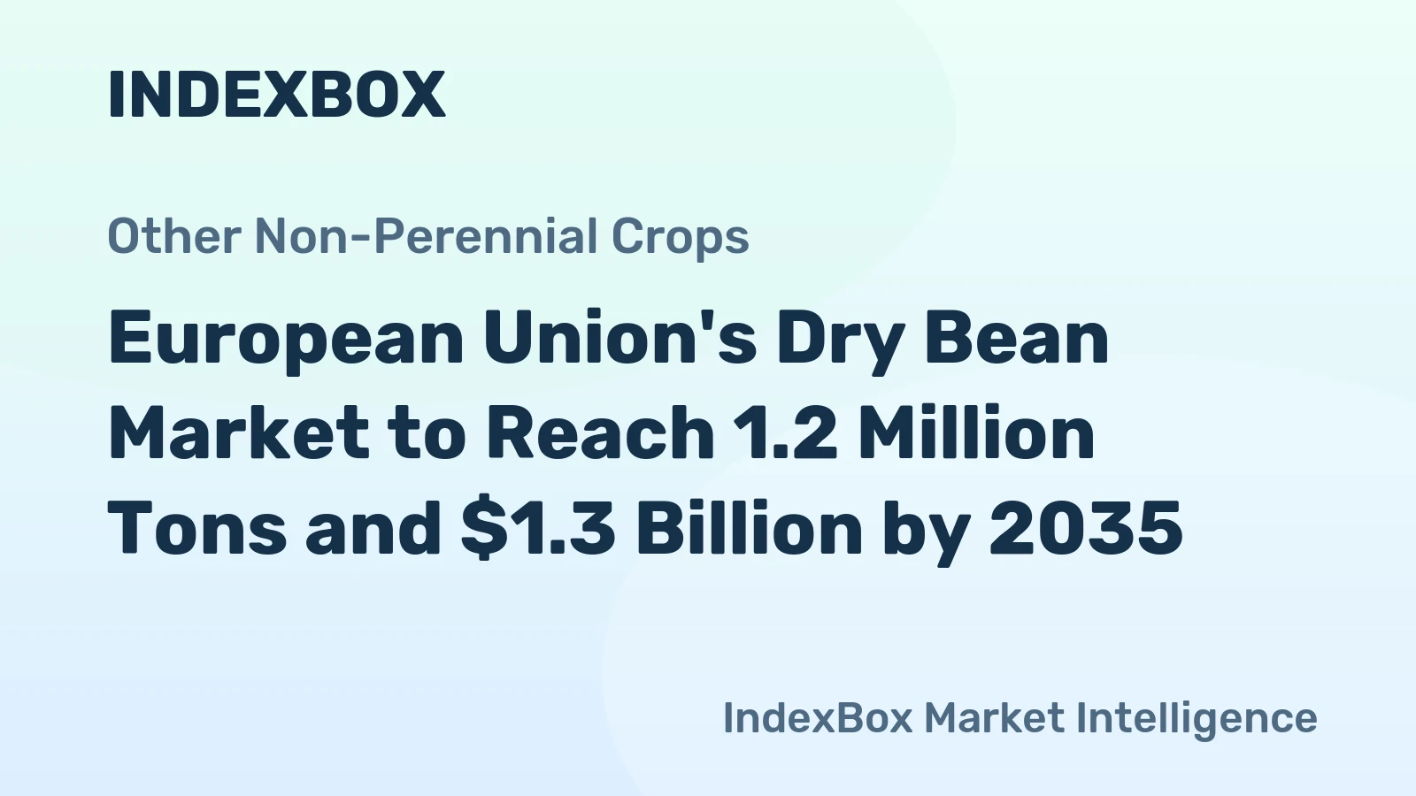 European Union's Dry Bean Market to Reach 1.2 Million Tons and $1.3 Billion by 2035