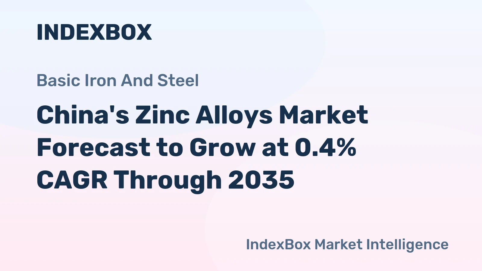 China's Zinc Alloys Market Forecast to Grow at 0.4% CAGR Through 2035