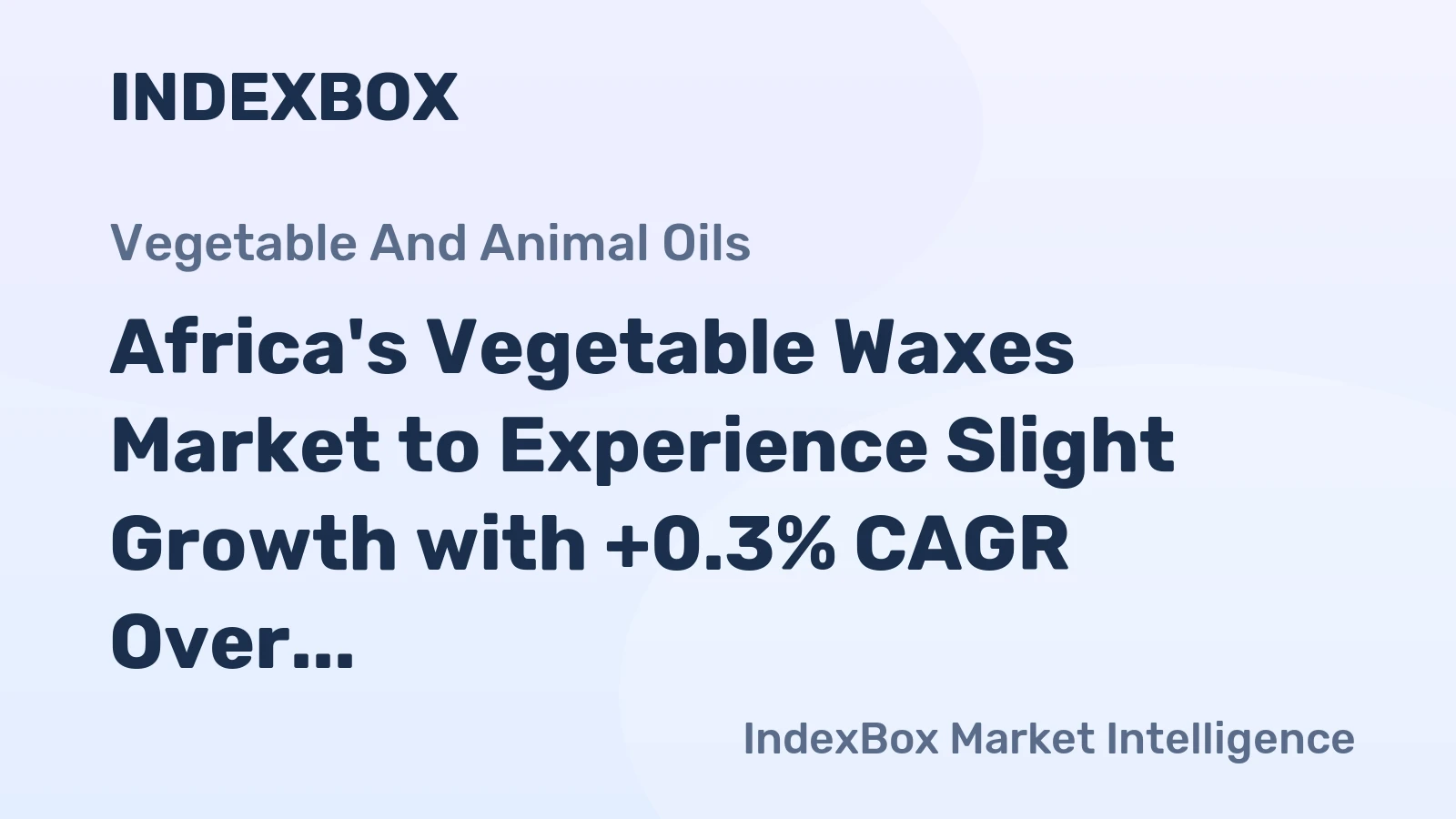 Africa's Vegetable Waxes Market to Experience Slight Growth with +0.3% CAGR Over Next Decade