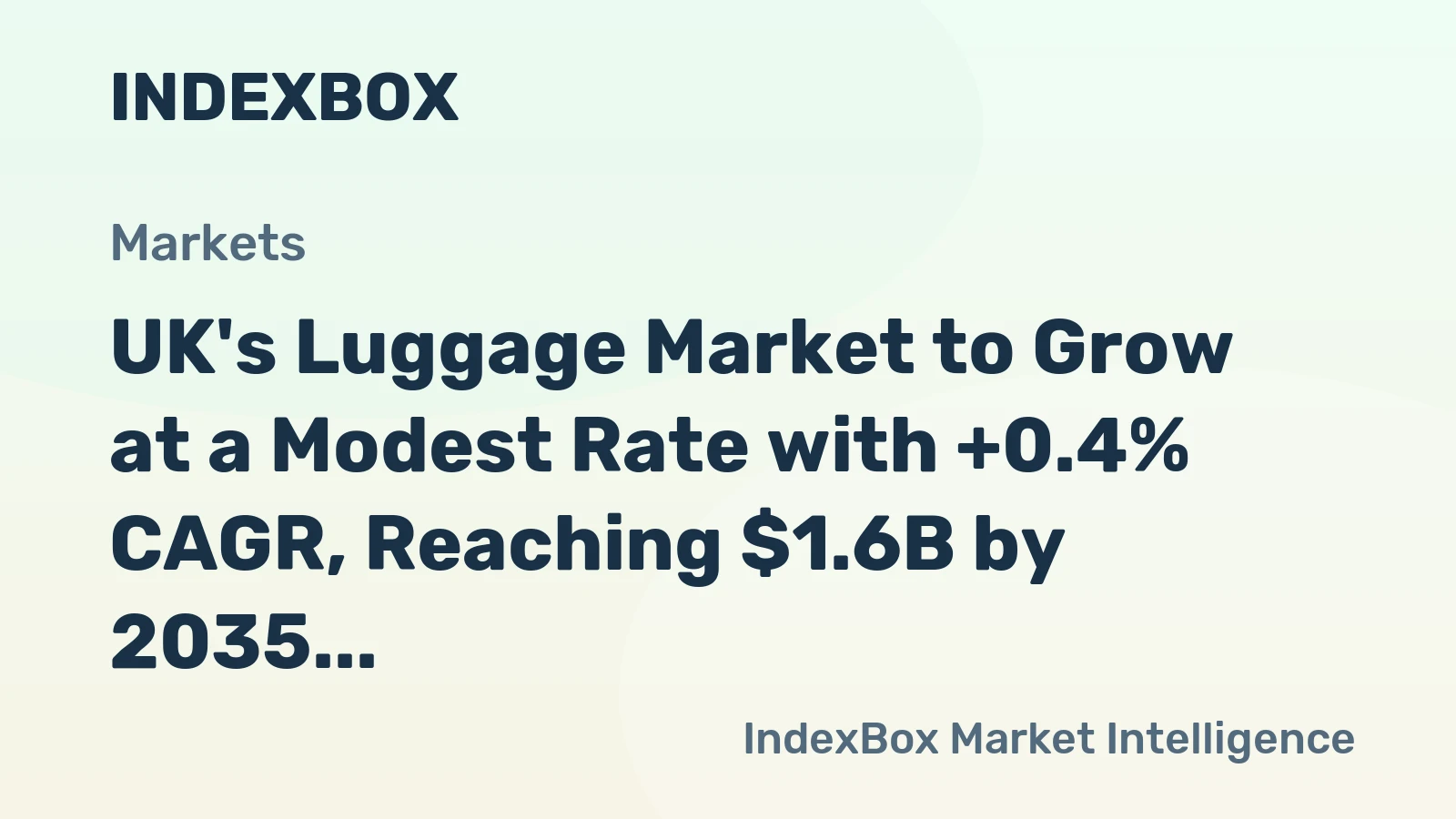 UK's Luggage Market to Grow at a Modest Rate with +0.4% CAGR, Reaching $1.6B by 2035