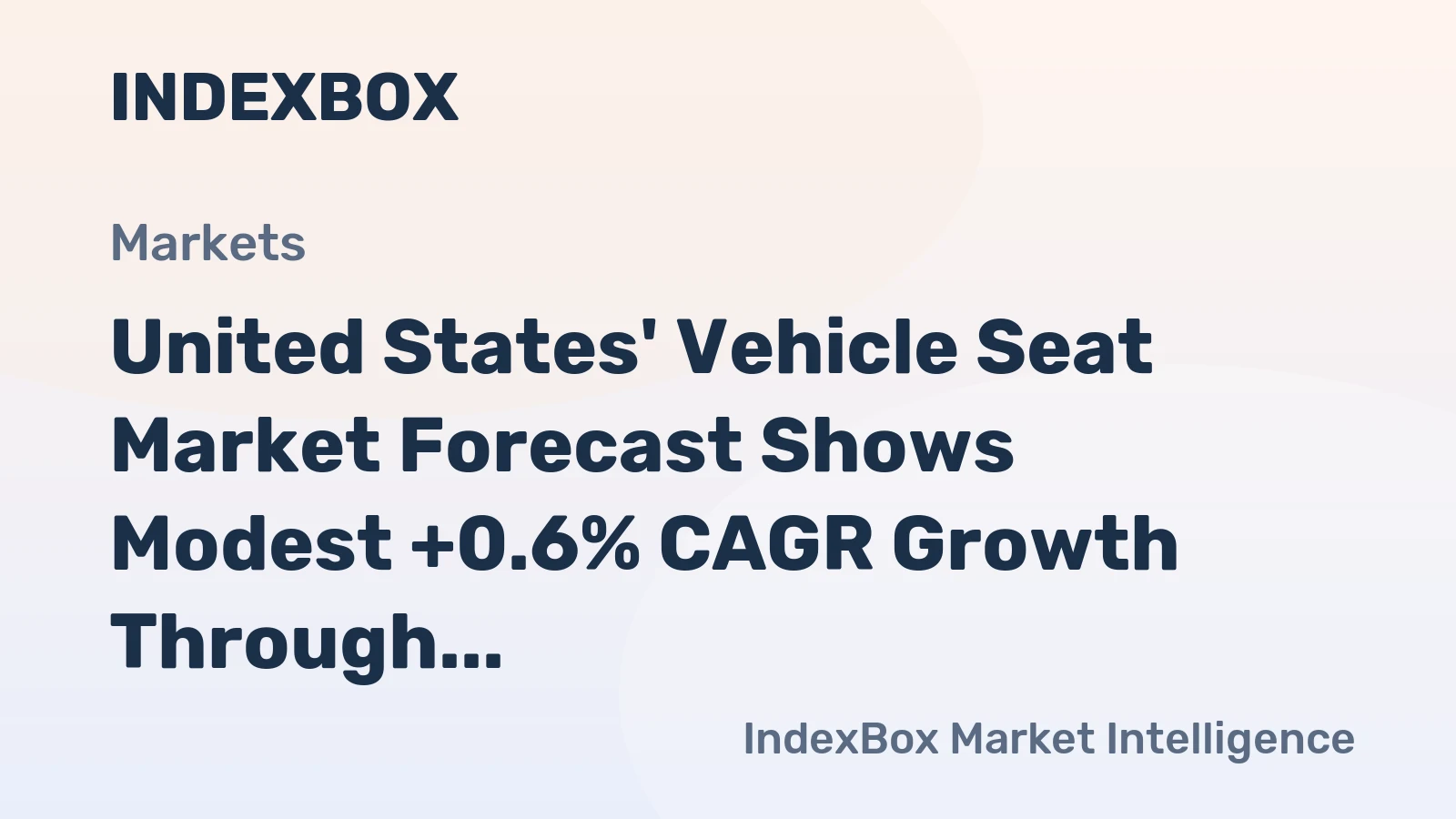 United States' Vehicle Seat Market Forecast Shows Modest +0.6% CAGR Growth Through 2035