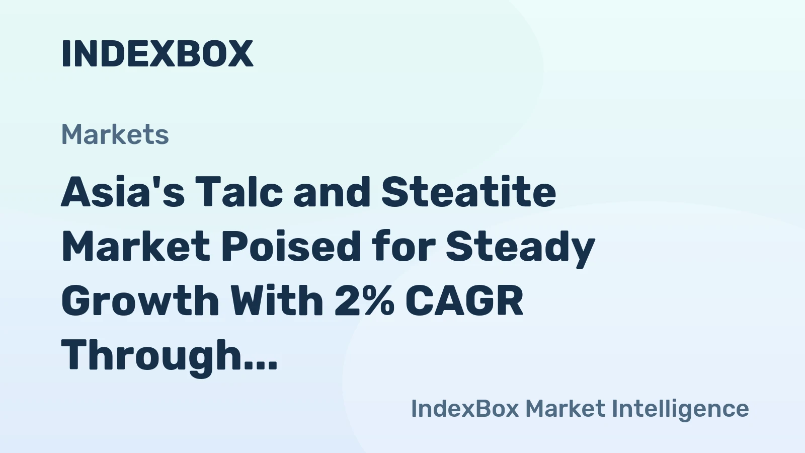 Asia's Talc and Steatite Market Poised for Steady Growth With 2% CAGR Through 2035