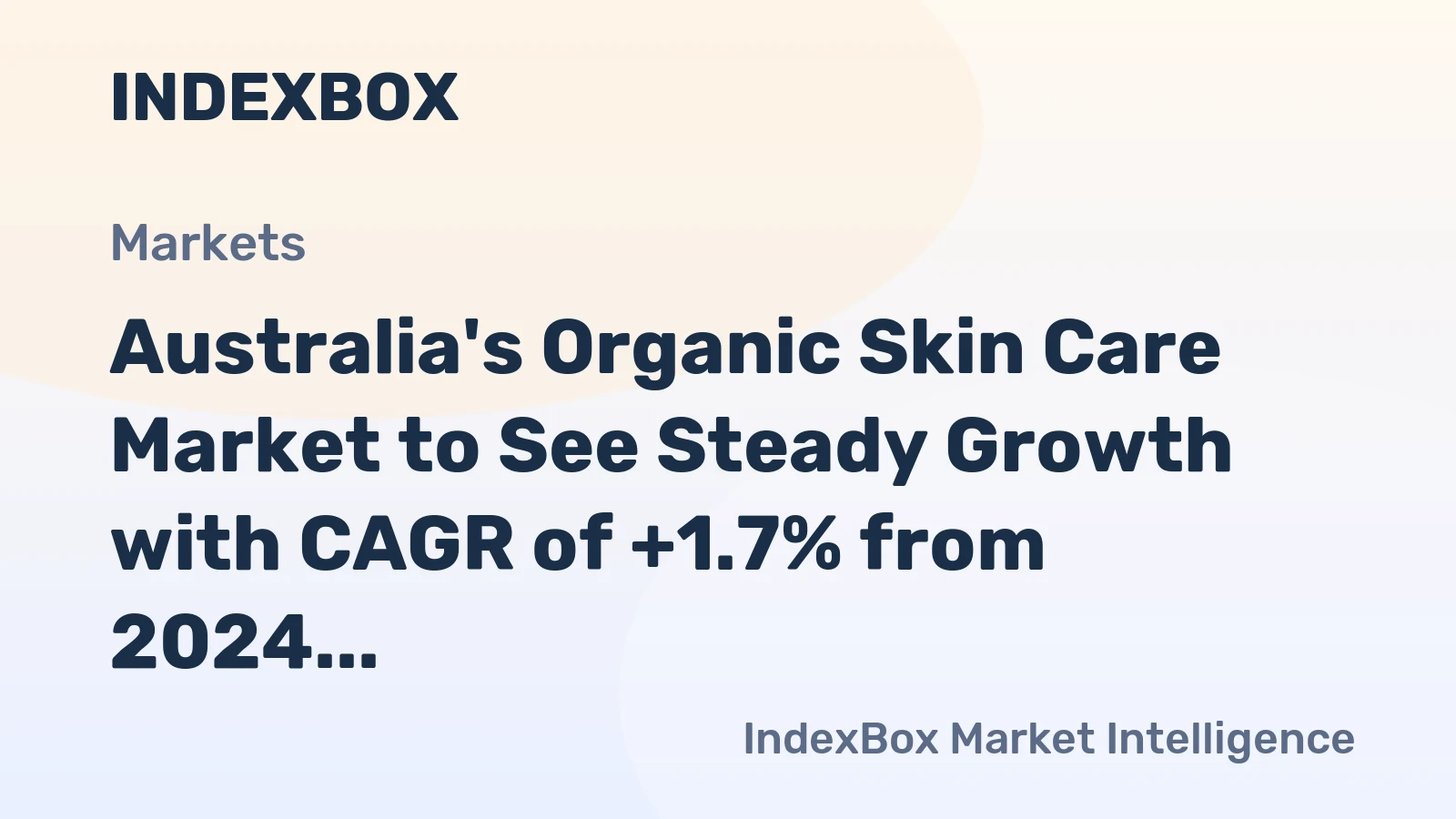 Australia's Organic Skin Care Market to See Steady Growth with CAGR of +1.7% from 2024 to 2035