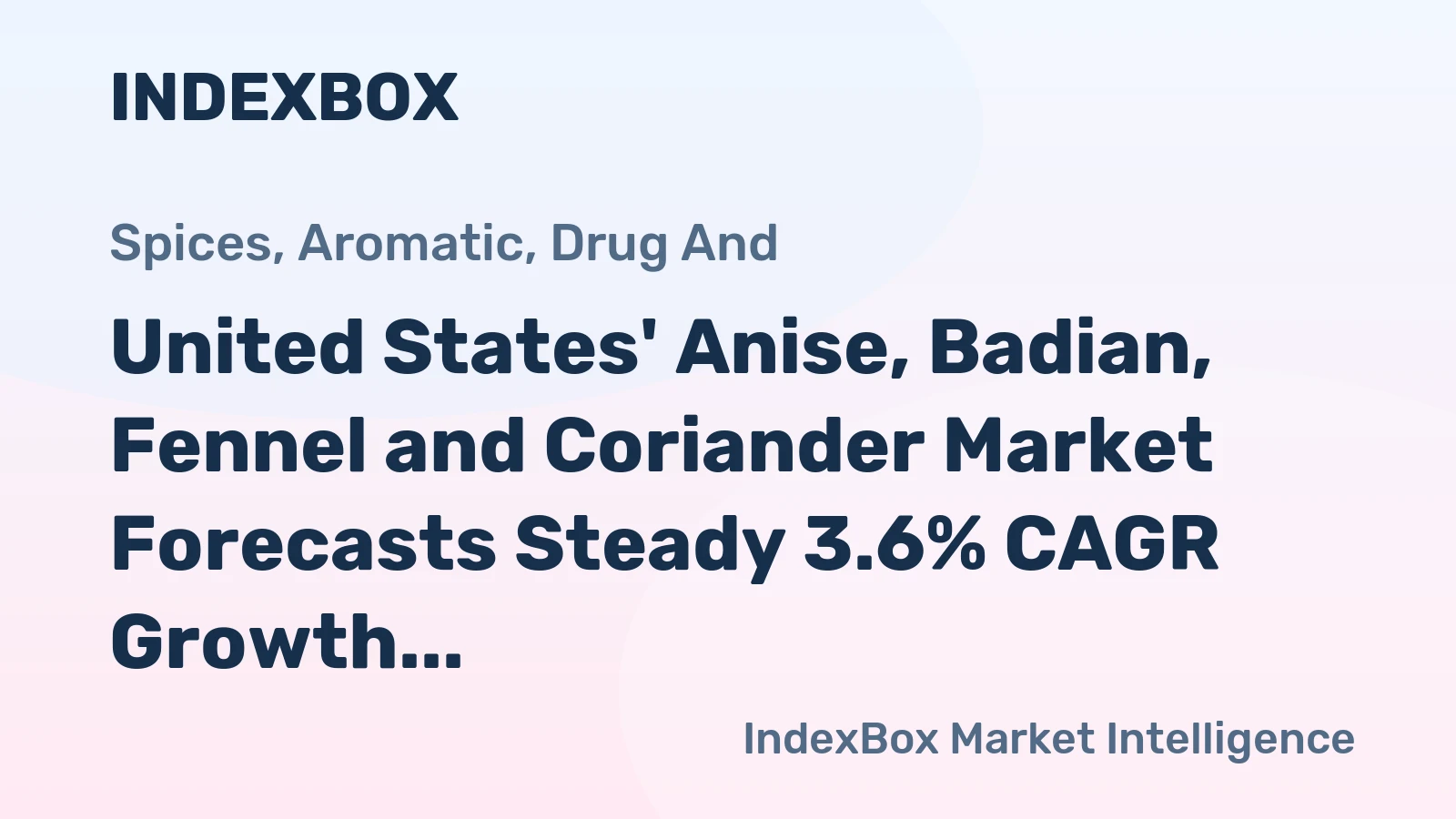 United States' Anise, Badian, Fennel and Coriander Market Forecasts Steady 3.6% CAGR Growth