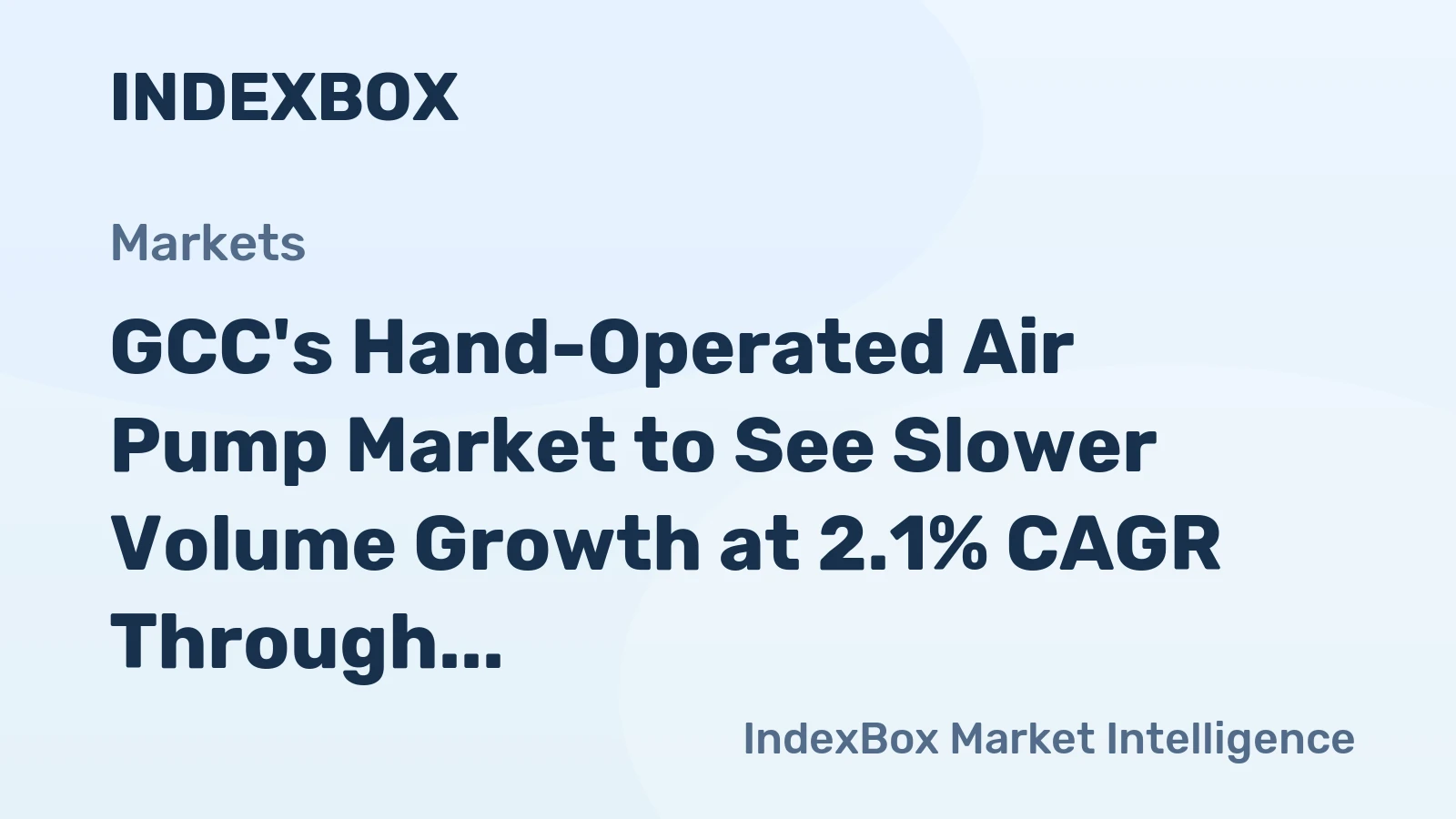 GCC's Hand-Operated Air Pump Market to See Slower Volume Growth at 2.1% CAGR Through 2035