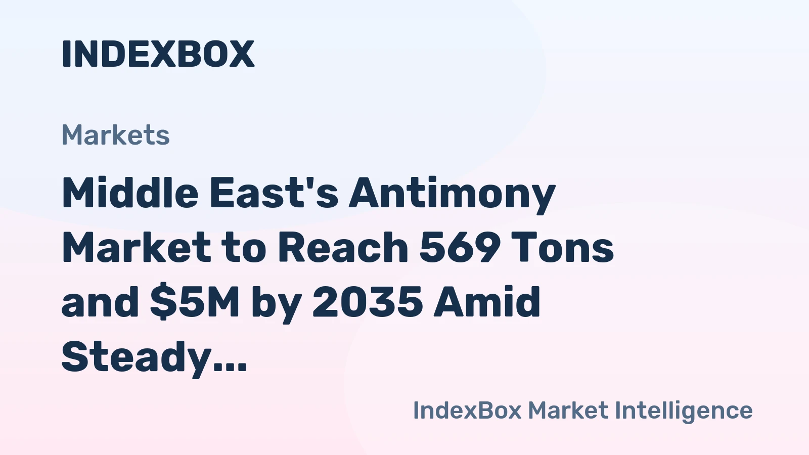 Middle East's Antimony Market to Reach 569 Tons and $5M by 2035 Amid Steady Growth