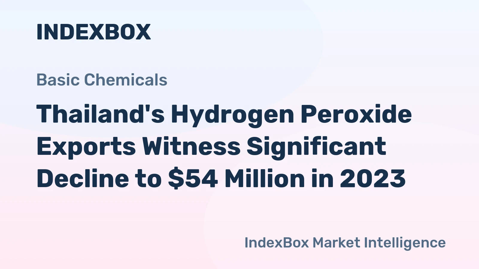 Thailand's Hydrogen Peroxide Exports Witness Significant Decline to $54 Million in 2023
