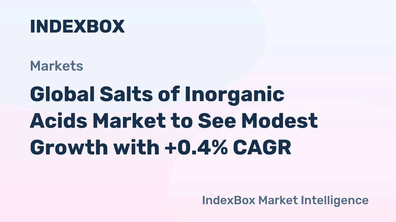 Global Salts of Inorganic Acids Market to See Modest Growth with +0.4% CAGR