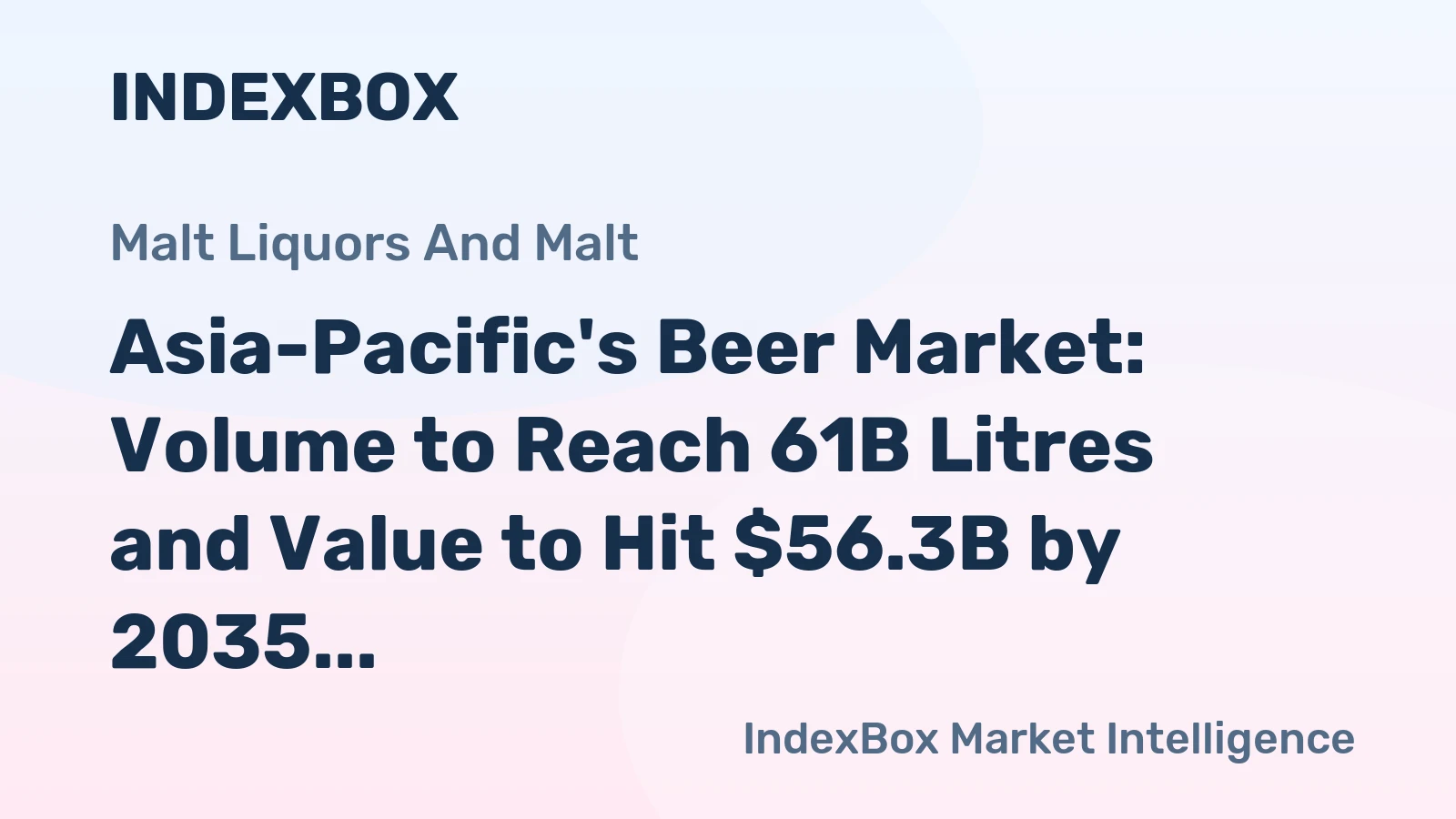 Asia-Pacific's Beer Market: Volume to Reach 61B Litres and Value to Hit $56.3B by 2035