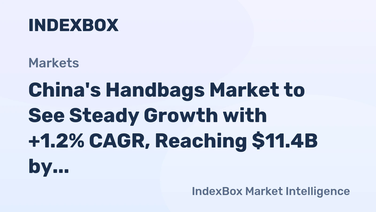 China's Handbags Market to See Steady Growth with +1.2% CAGR, Reaching $11.4B by 2035
