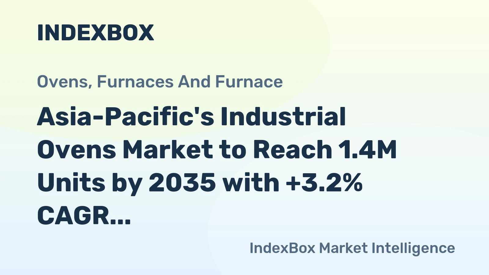Asia-Pacific's Industrial Ovens Market to Reach 1.4M Units by 2035 with +3.2% CAGR Growth
