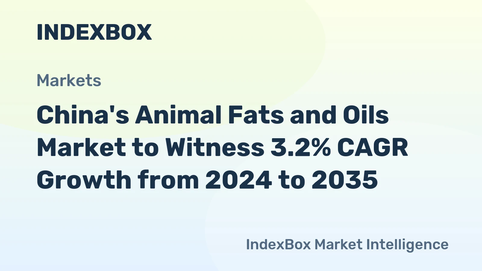 China's Animal Fats and Oils Market to Witness 3.2% CAGR Growth from 2024 to 2035