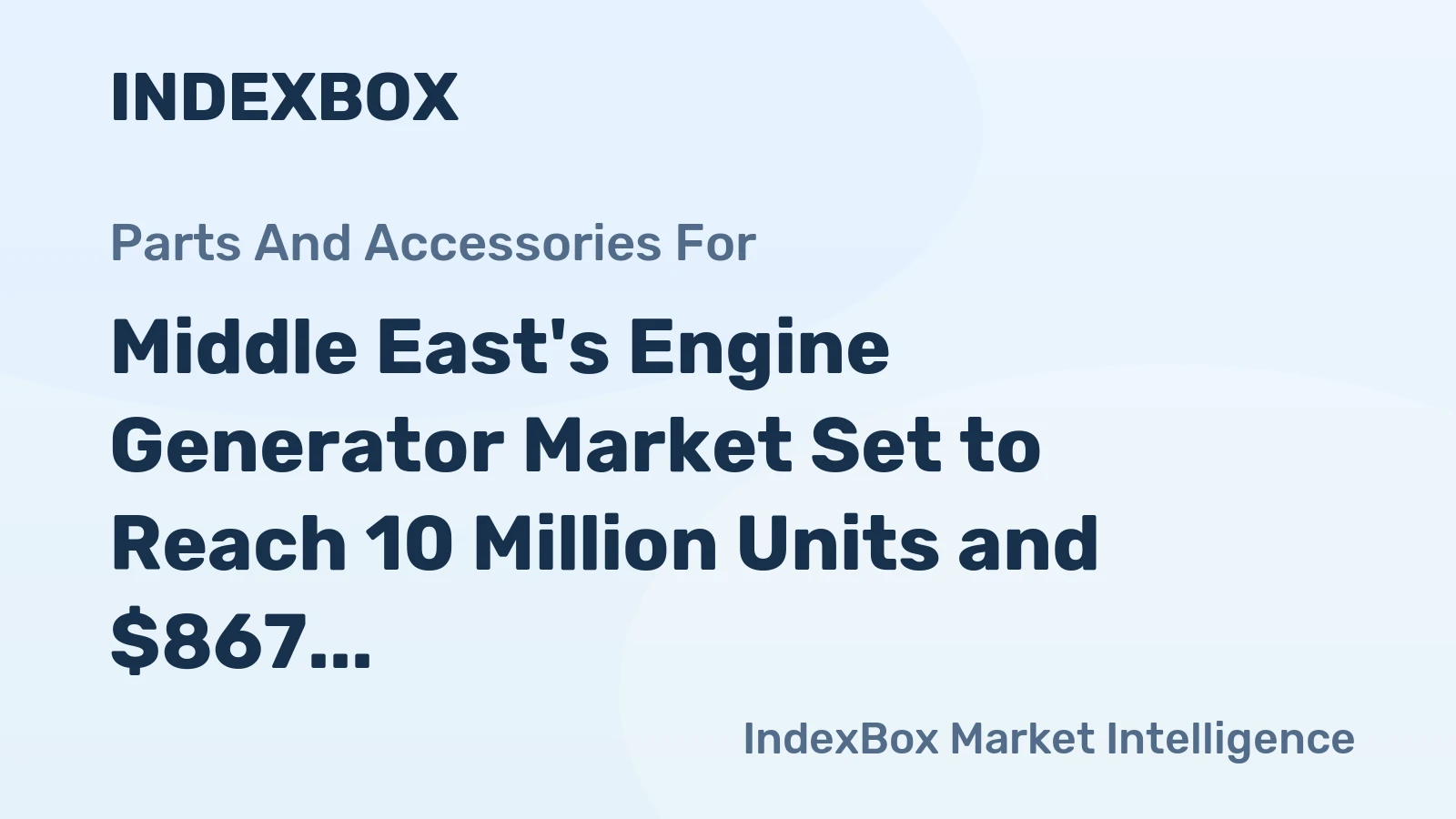 Middle East's Engine Generator Market Set to Reach 10 Million Units and $867 Million by 2035