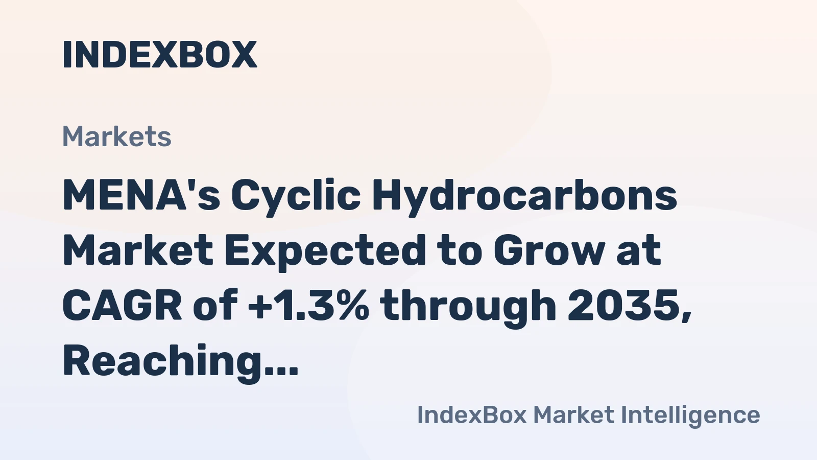 MENA's Cyclic Hydrocarbons Market Expected to Grow at CAGR of +1.3% through 2035, Reaching 6.3M Tons