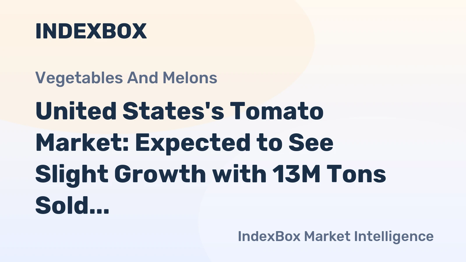 United States's Tomato Market: Expected to See Slight Growth with 13M Tons Sold and $20.4B in Value by 2035