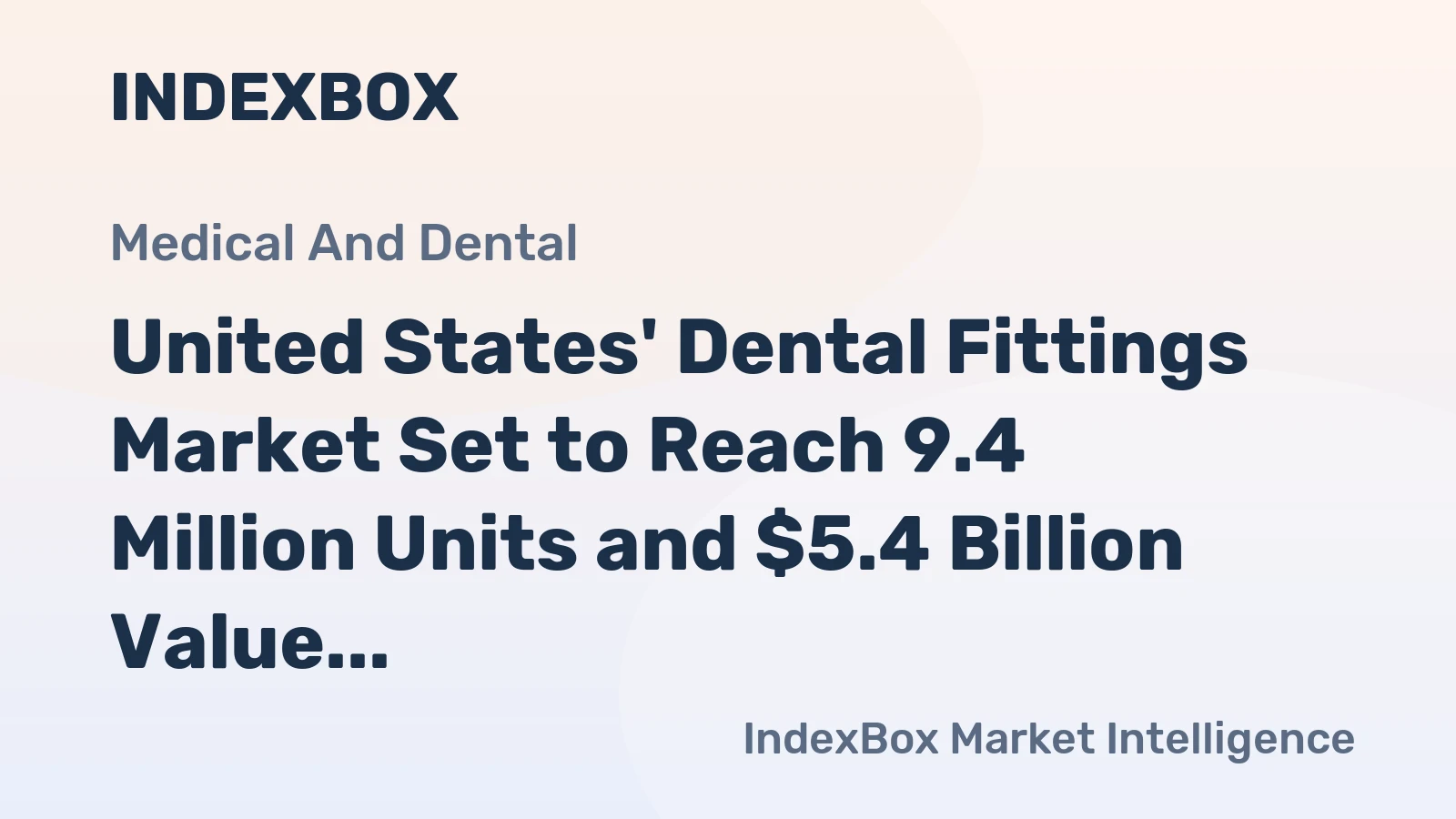 United States' Dental Fittings Market Set to Reach 9.4 Million Units and $5.4 Billion Value